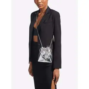JIMMY CHOO Metallic Bucket Bag - Silver