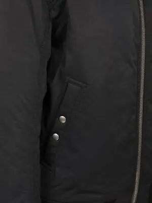 Rick Owens Dracuflight Hammered Leather Bomber Jacket - Black