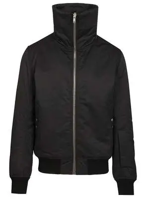 Rick Owens Dracuflight Hammered Leather Bomber Jacket - Black