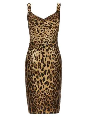 Dolce & Gabbana Leopardo Print Corset Dress - Multicolor
