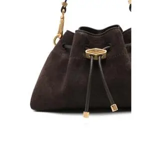 JIMMY CHOO Mini Bucket Bag With Drawstring And Detachable Shoulder Strap - Brown