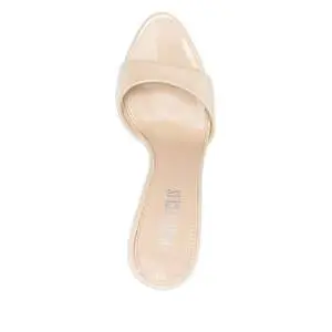 Paris Texas Patent Calf Leather Stiletto Heel Mules - Cream