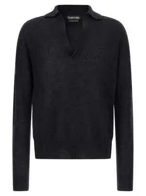 TOM FORD Cashmere And Silk Polo Shirt - Black
