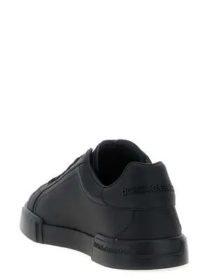 Dolce & Gabbana Portofino' Leather Low-top Sneakers - Black