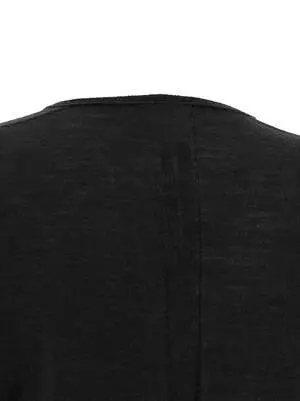 Rick Owens Cropped V-neck Knit Top With Bat Sleeves - Black