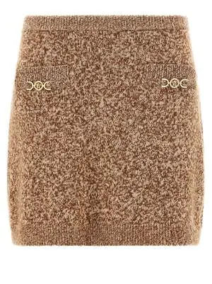 Versace VERSACE Mouline' Cashmere Blend Knit Mini Skirt Multicolor