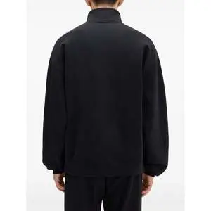 Jacquemus Cotton High Neck Zip Sweatshirt - Black