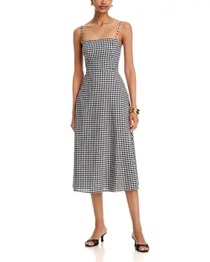 Aqua Khalani Dress Exclusive - Black Gingham