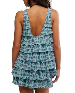 Free People Ruffle Me Up Set With Tiered Layers - Seaglass