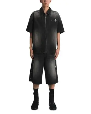 RtA Distressed Zip Shirt
