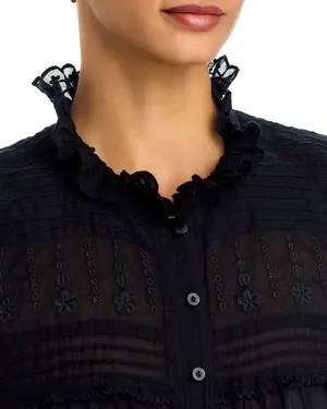 Isabel Marant Étoile Embroidered Cotton Blouse - Black