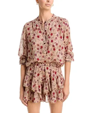 Isabel Marant Étoile Maria Top - Ecru/raspberry