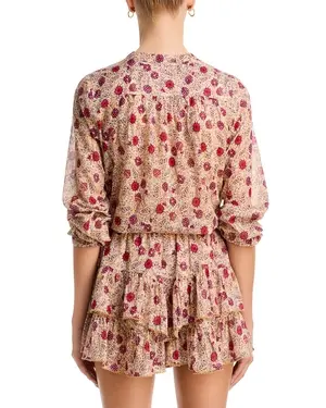 Isabel Marant Étoile Maria Top - Ecru/raspberry