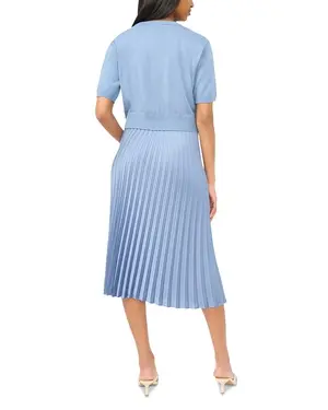 Vince Camuto Short Sleeve Dolman Sweater And Pleated Midi Dress