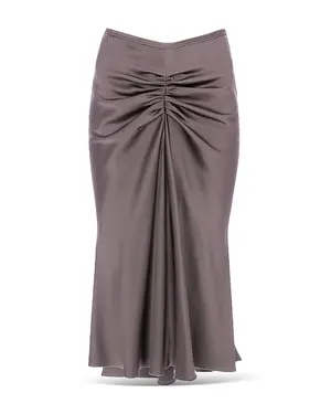 Victoria Beckham Bela Ruched Midi Skirt - Ore