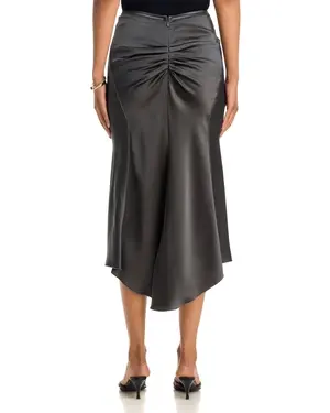 Victoria Beckham Bela Ruched Midi Skirt - Ore