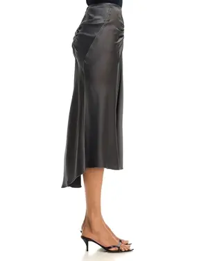 Victoria Beckham Bela Ruched Midi Skirt - Ore