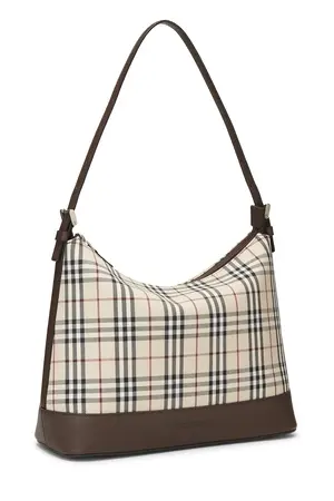 Burberry Check Jacquard Canvas Hobo