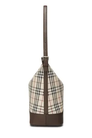 Burberry Check Jacquard Canvas Hobo