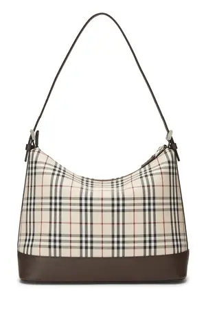 Burberry Check Jacquard Canvas Hobo