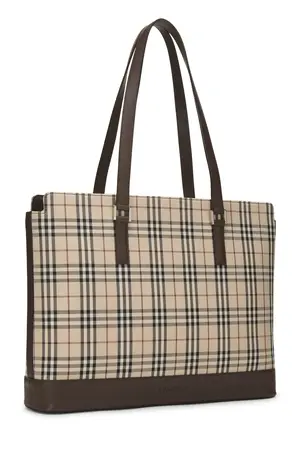 Burberry Check Jacquard Canvas Zip Tote