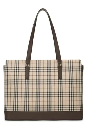 Burberry Check Jacquard Canvas Zip Tote