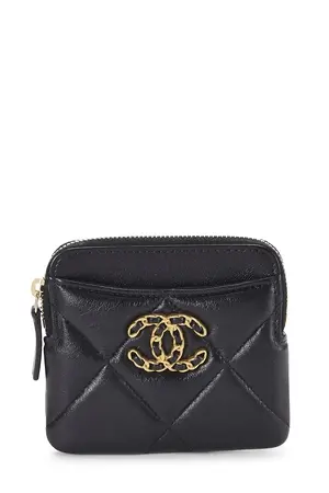 Chanel Quilted Lambskin 19 Zip Coin Purse