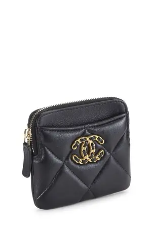 Chanel Quilted Lambskin 19 Zip Coin Purse