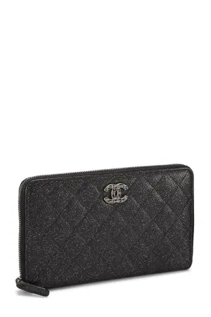 Chanel Quilted Caviar Zip Around Organizer Wallet