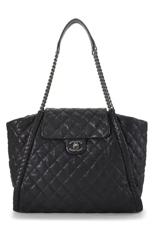 Chanel Calfskin Studded 'cc' Flap Tote