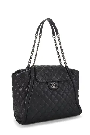 Chanel Calfskin Studded 'cc' Flap Tote