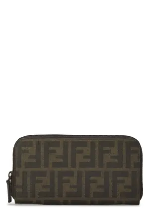 Fendi Zucca Coated Canvas Zip Wallet - Brown