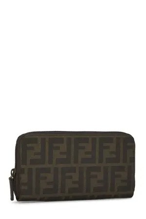 Fendi Zucca Coated Canvas Zip Wallet