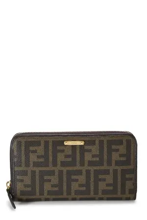 Fendi Zucca Coated Canvas Zip Wallet - Brown