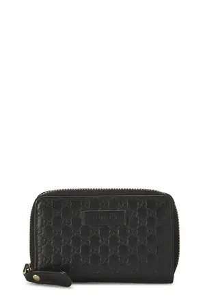 Gucci Microssima Zip Around Card Case - Black