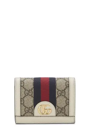 Gucci Cream Gg Supreme Ophidia French Wallet - Beige