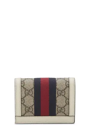 Gucci Cream Gg Supreme Ophidia French Wallet