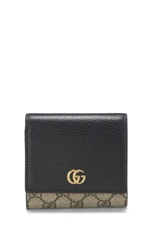 Gucci Gg Supreme Canvas Marmont Compact Wallet - Black