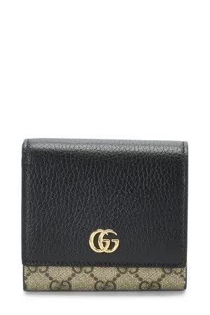 Gucci Gg Supreme Canvas Marmont Compact Wallet - Black