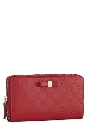 Gucci Ssima Bow Zip Around Wallet