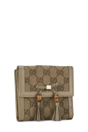 Gucci Original Gg Canvas Bamboo Bifold Wallet