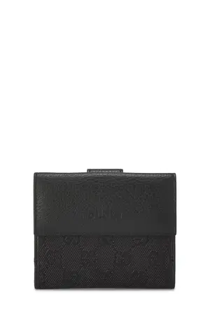 Gucci Gg Denim Compact Wallet - Black