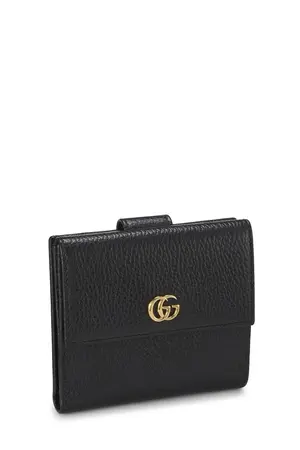 Gucci Grained Interlocking Gg French Flap Wallet