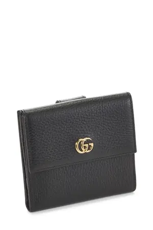Gucci Grained Interlocking Gg French Flap Wallet