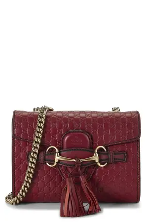 Gucci Burgundy Microssima Leather Emily Crossbody