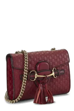 Gucci Burgundy Microssima Leather Emily Crossbody
