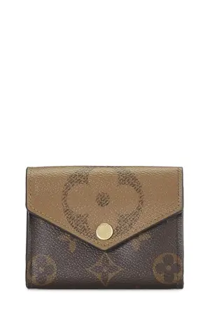 LOUIS VUITTON Monogram Reverse Giant Canvas Zoe Wallet - Brown