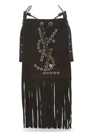 Saint Laurent Suede Studded Fringe Crossbody