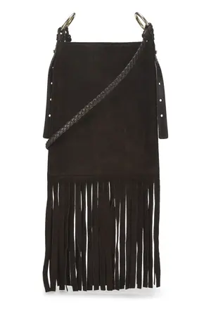 Saint Laurent Suede Studded Fringe Crossbody