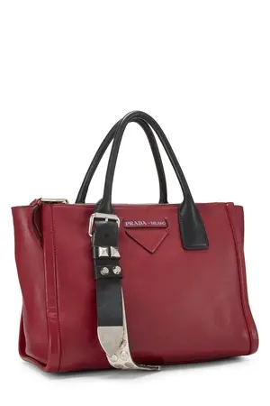 Prada Calfskin Belted Concept Double Zip Tote